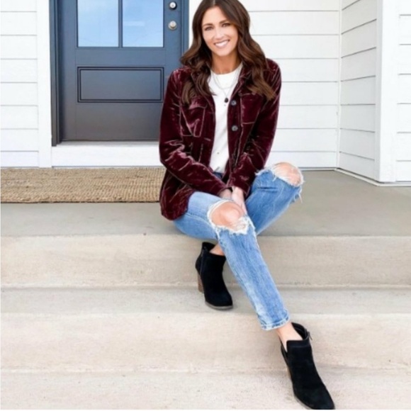 LOFT | Jackets & Coats | Loft Velvet Utility Jacket Size 2 Nwot | Poshmark